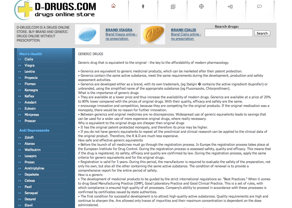 D-drugs.com review – Probably an Unsafe and Unreliable Drug Store - RXLOGS