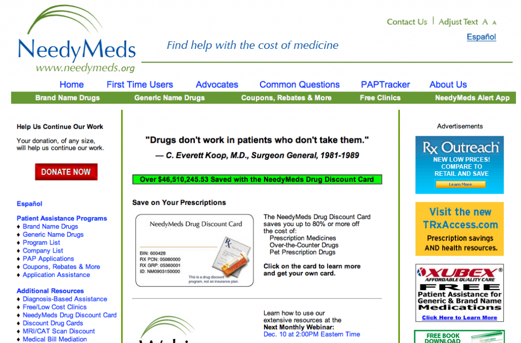 NeedyMeds.org Coupon – Save Money with Coupons